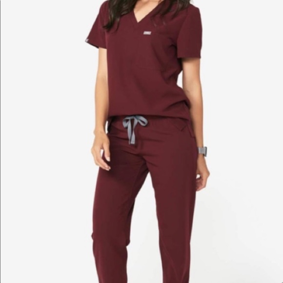 Figs | Tops | Figs Burgundy Set In M | Poshmark